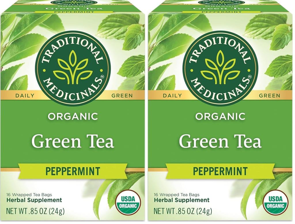 Traditional Medicinals green tea peppermint bags