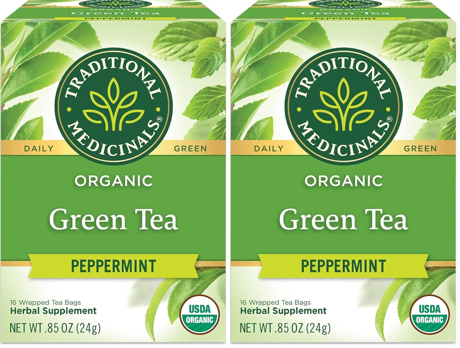 Traditional Medicinals green tea peppermint bags