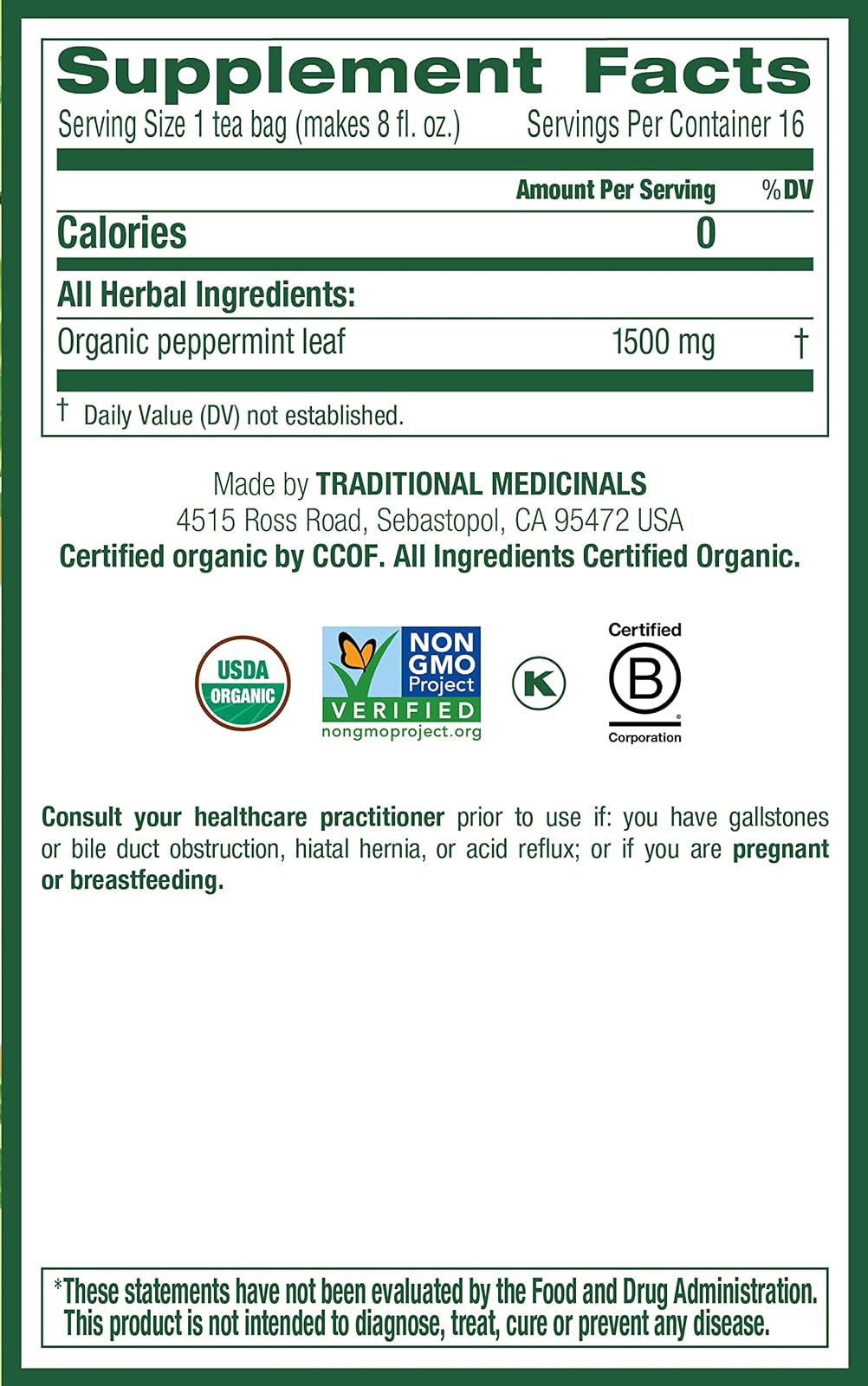 traditional medicinals herbal tea benefits