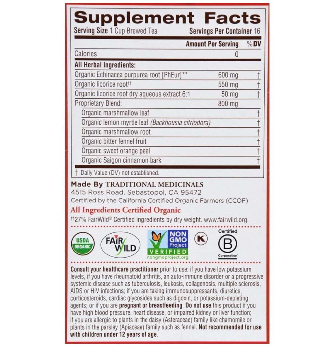 traditional medicinals herbal tea pack