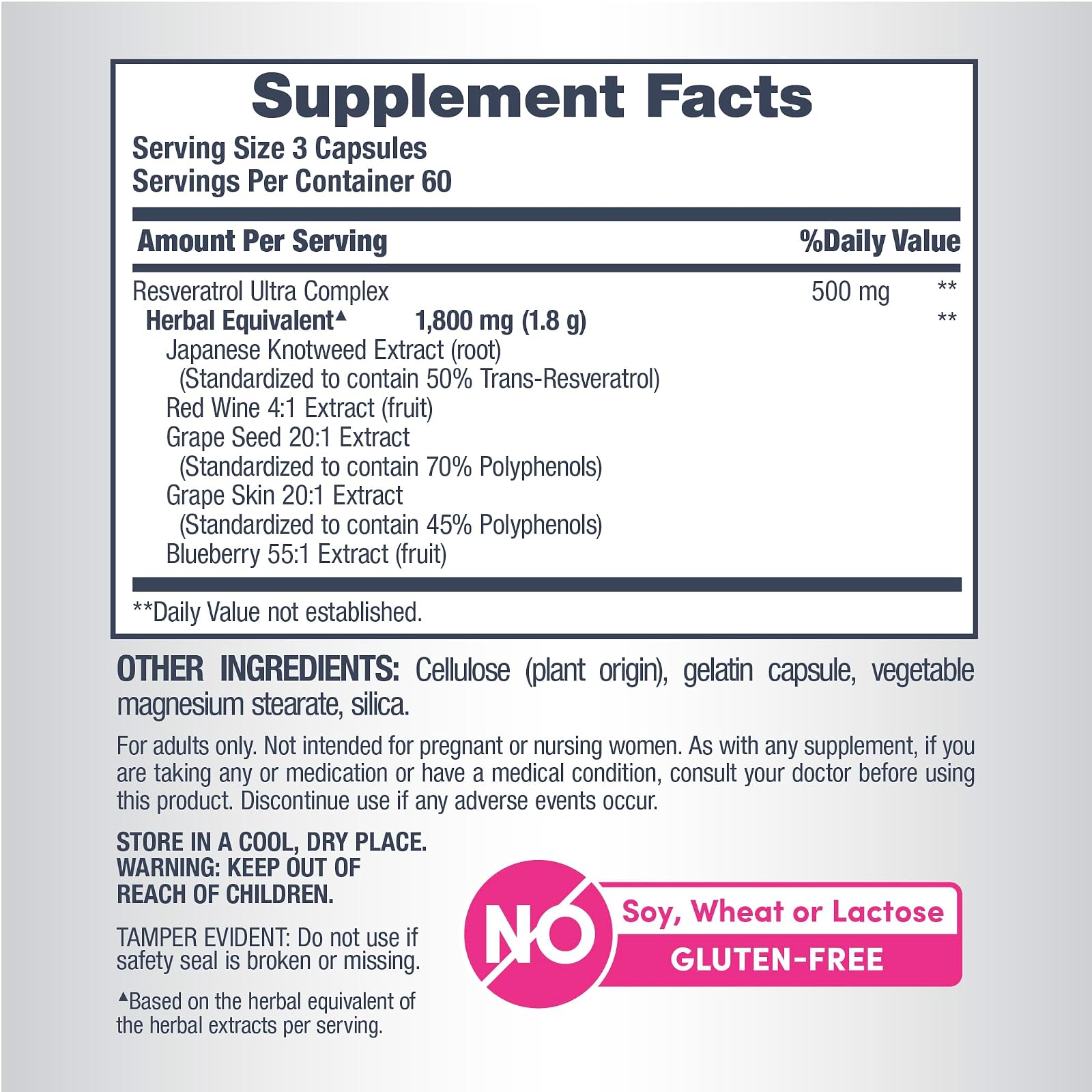 Trans Resveratrol Complex for healthy aging