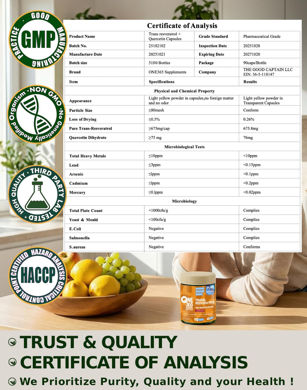 Trans Resveratrol Quercetin for immune health