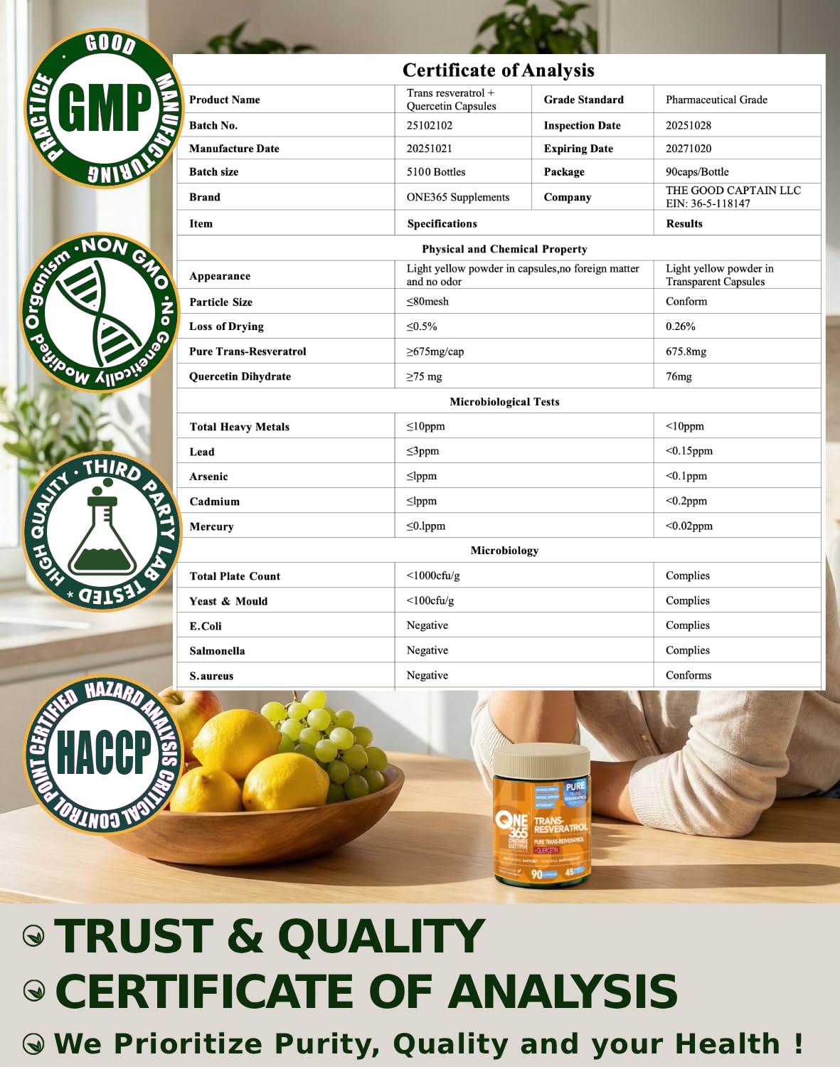 Trans Resveratrol Quercetin for immune health