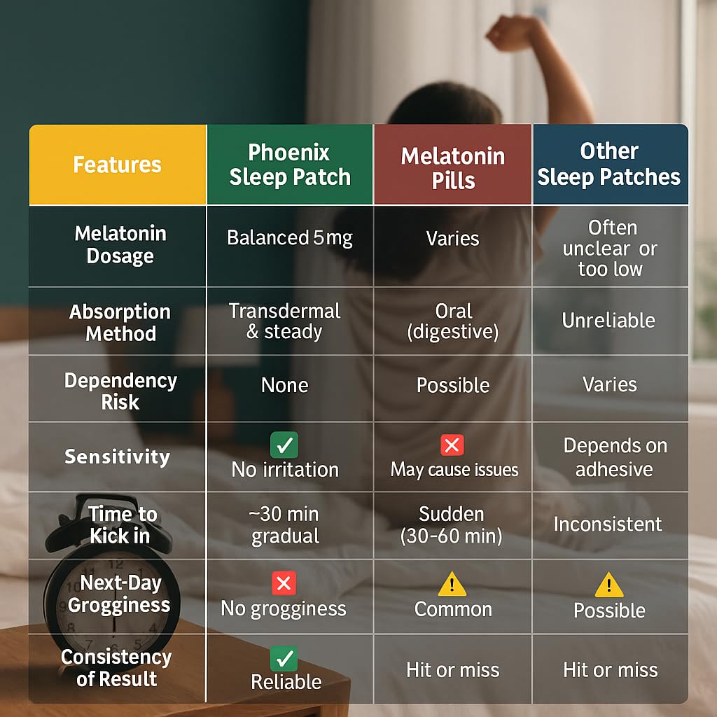 Transdermal melatonin patches for improved sleep