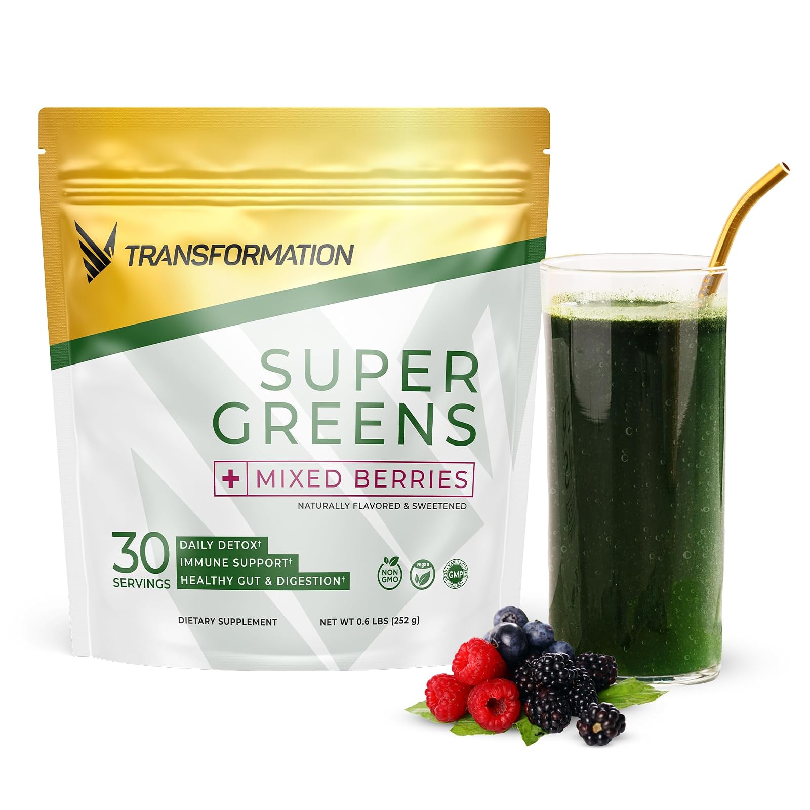 Transformation Super Greens powder for energy
