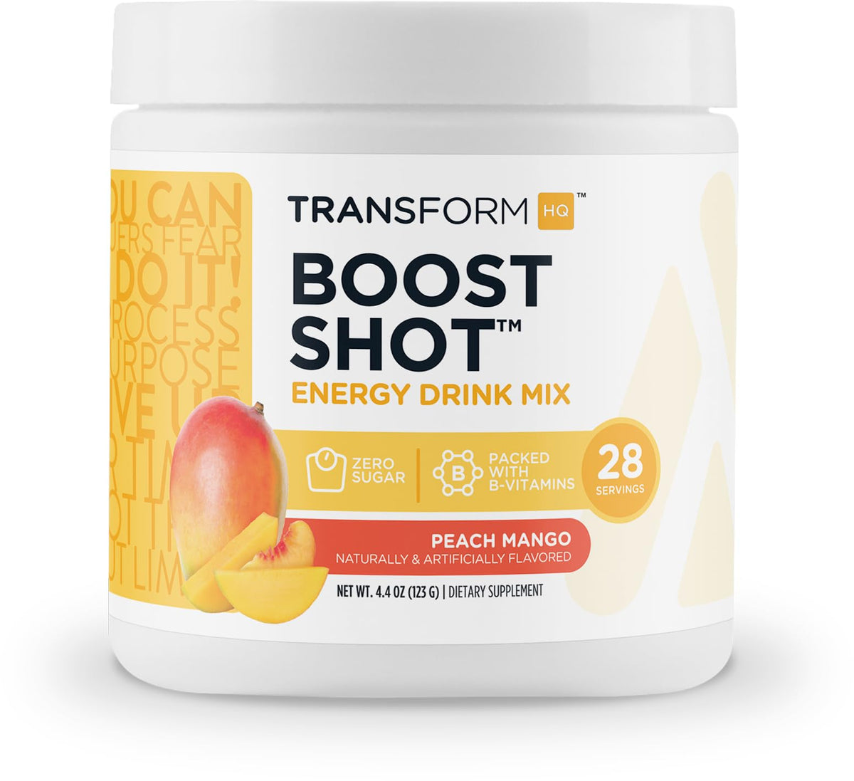 TransformHQ energy focus powder peach mango