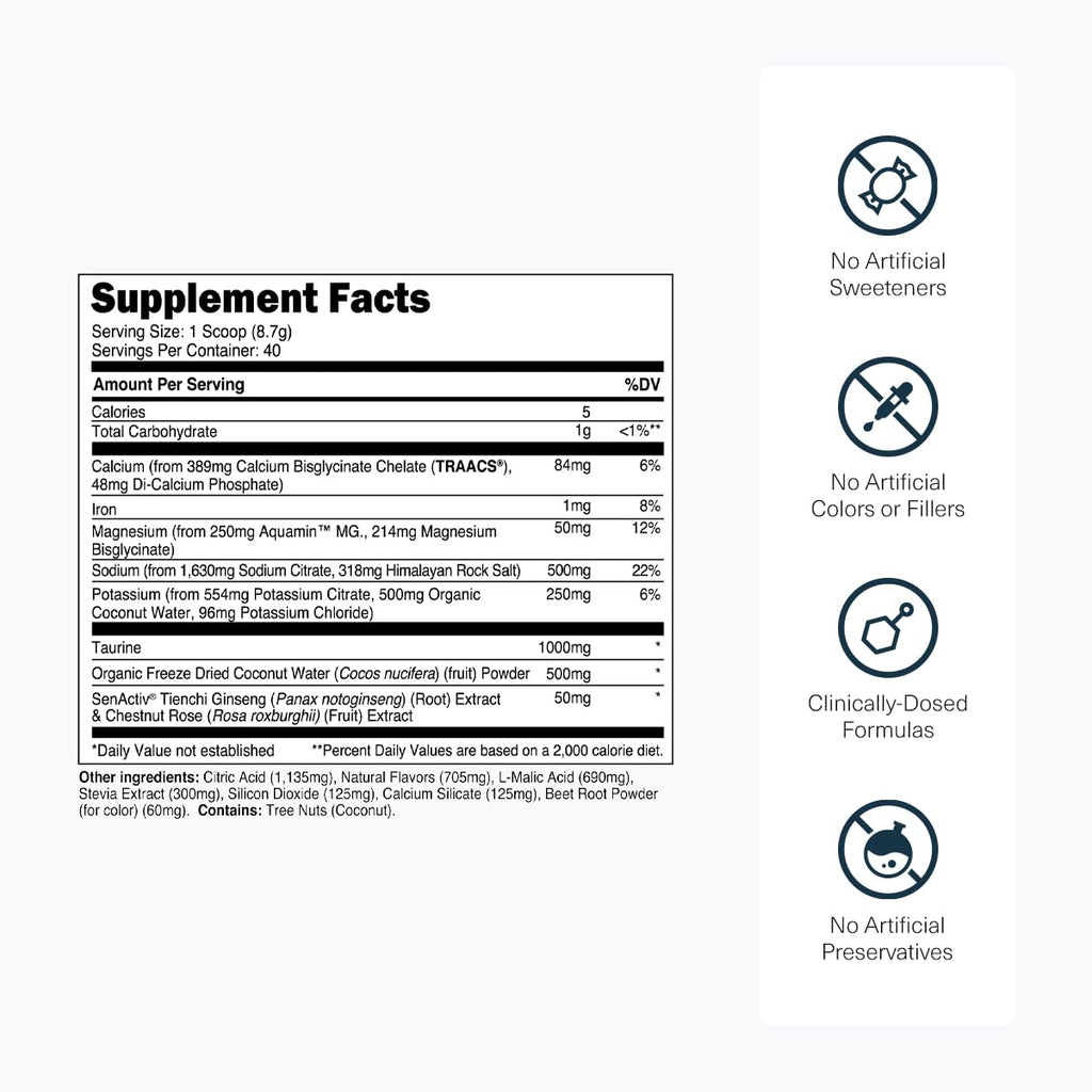 Transparent Labs Hydrate electrolytes for workouts