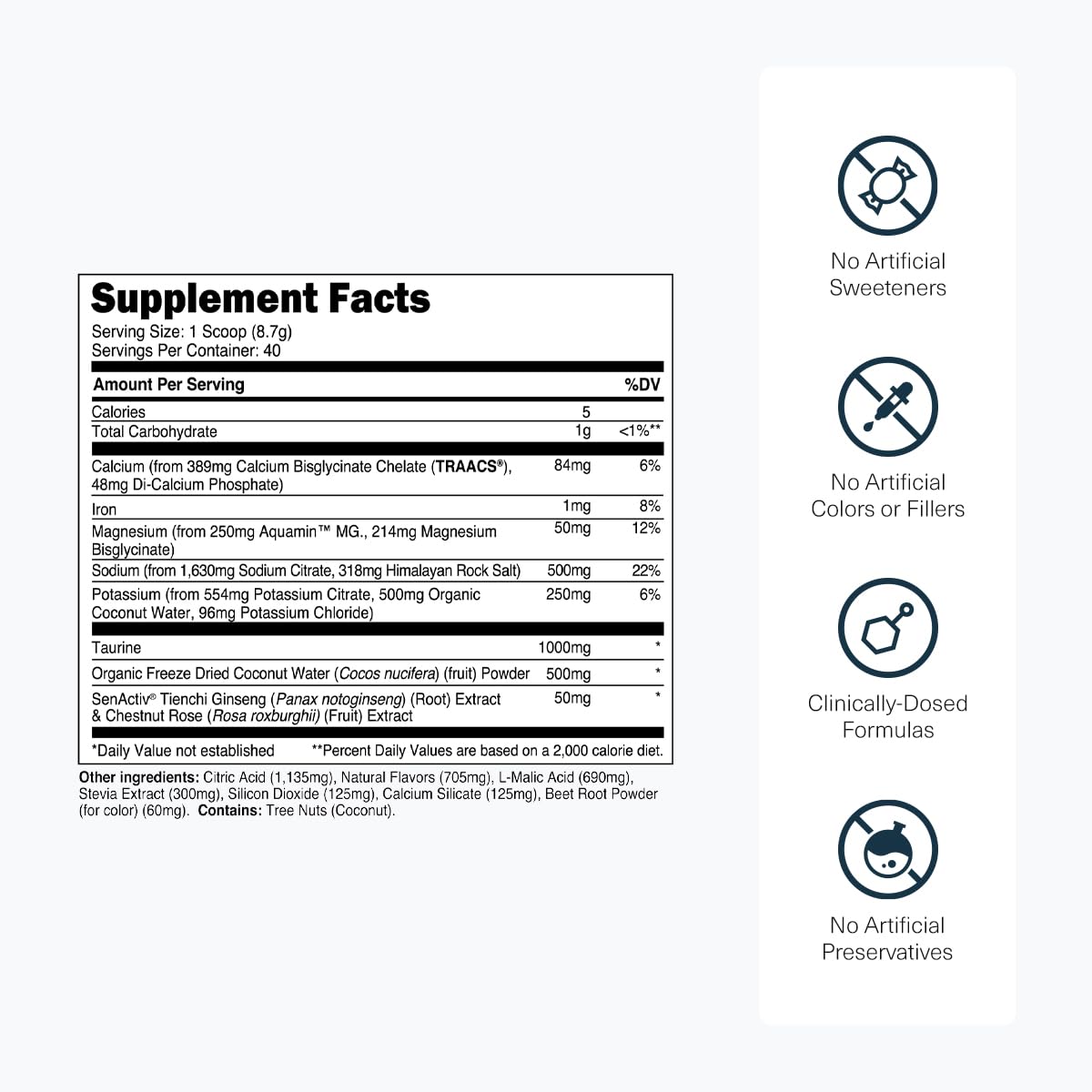 Transparent Labs Hydrate electrolytes for workouts