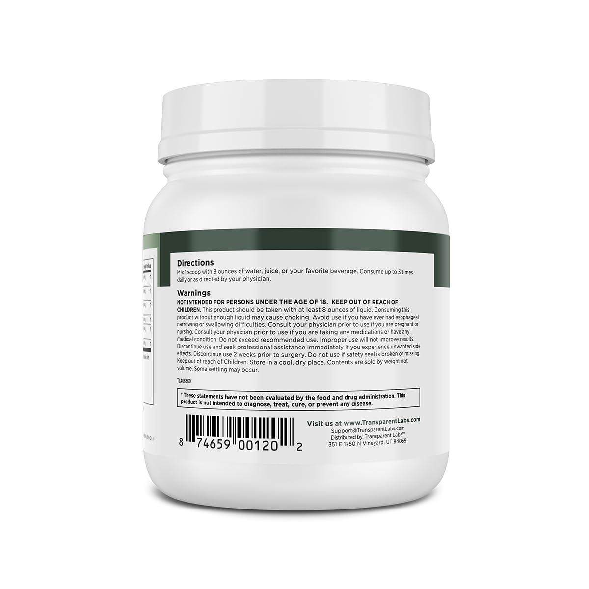 Transparent Labs organic prebiotic blend