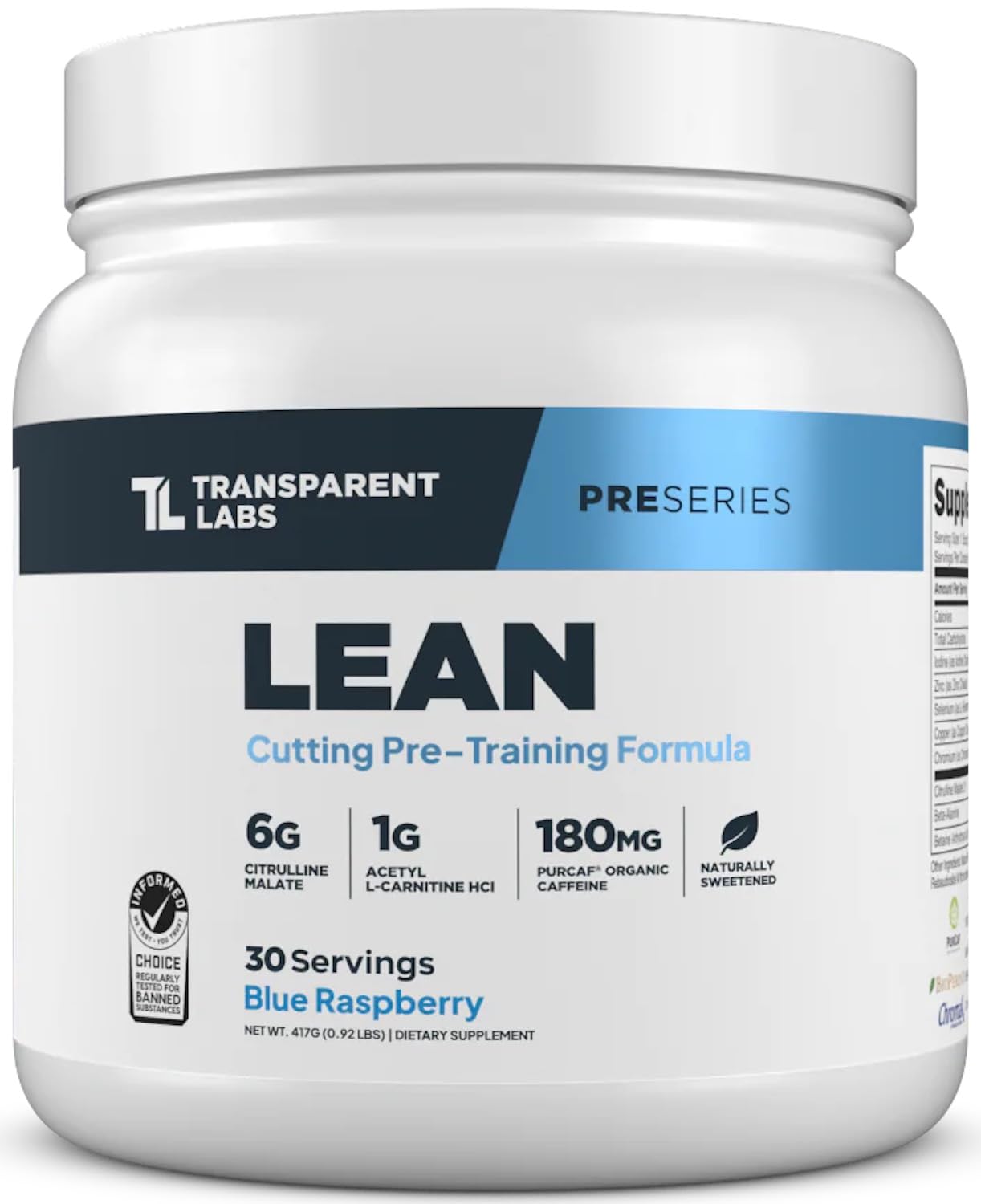 Transparent Labs pre-workout blue raspberry flavour