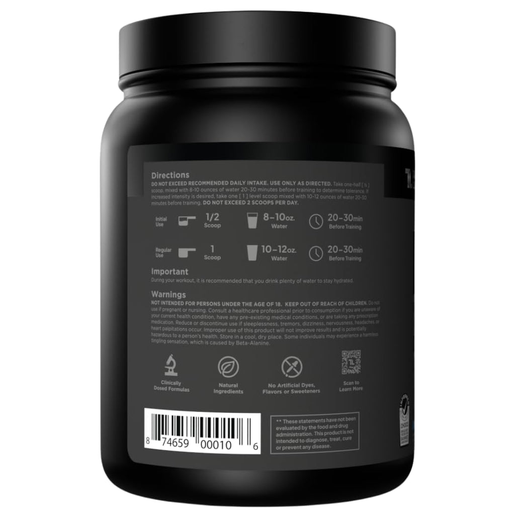 Transparent Labs pre-workout for focus