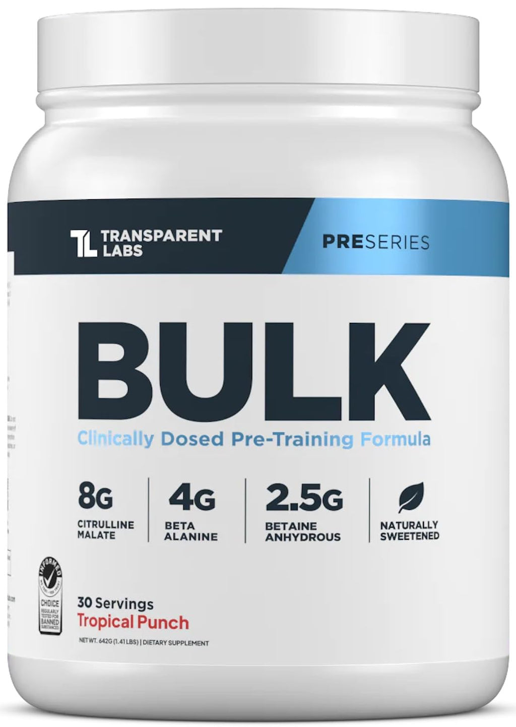 Transparent Labs pre-workout tropical punch