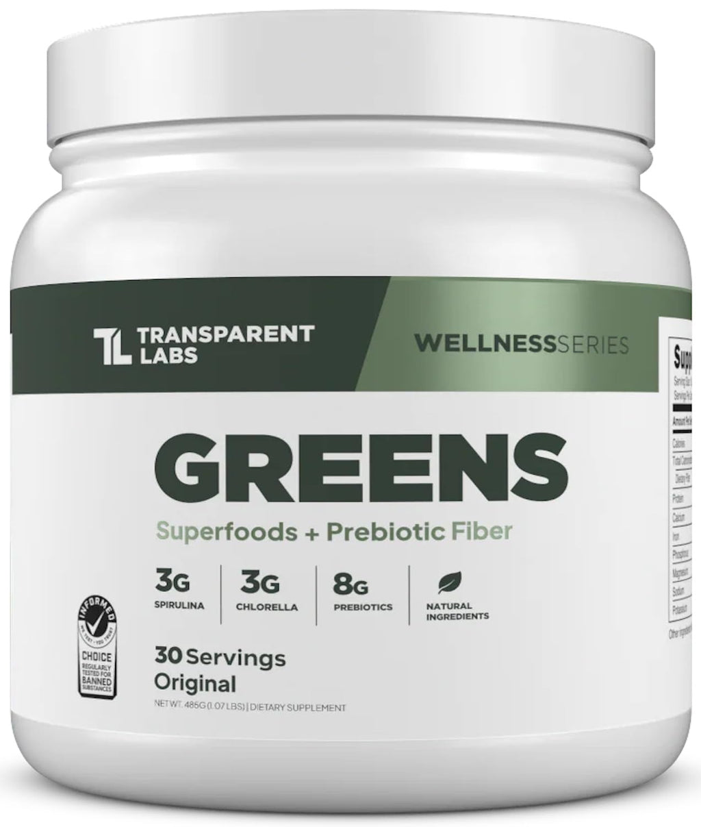 Transparent Labs prebiotic greens powder