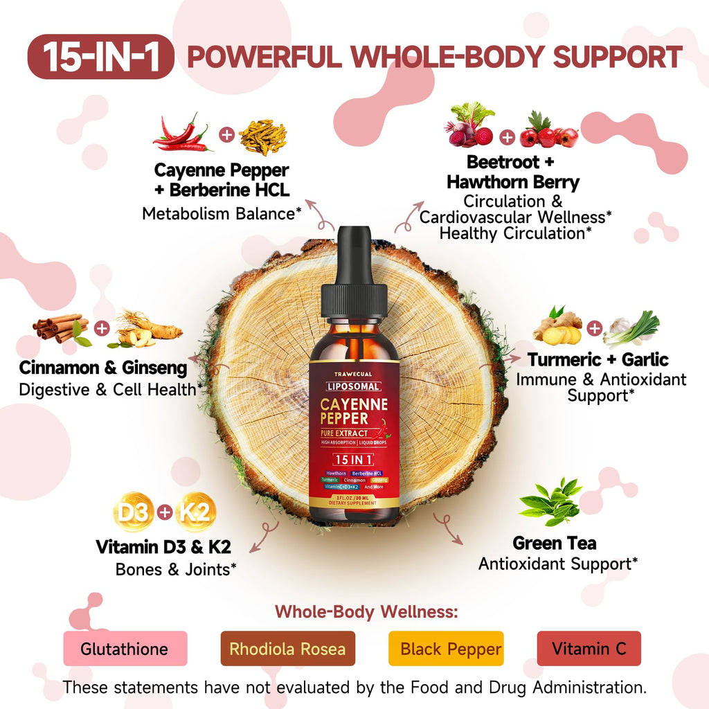 Trawecual cayenne liquid drops