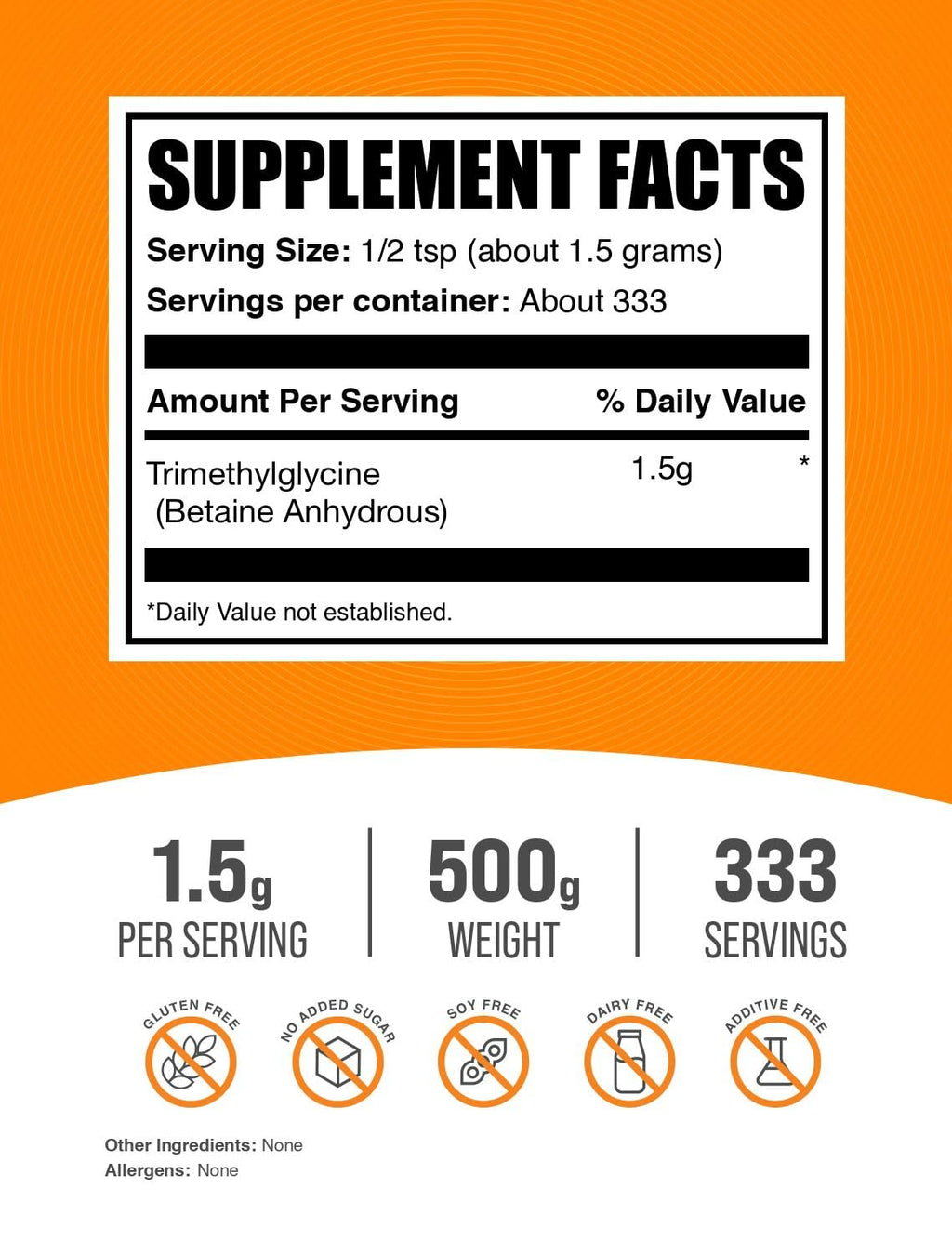 Trimethylglycine TMG for energy support