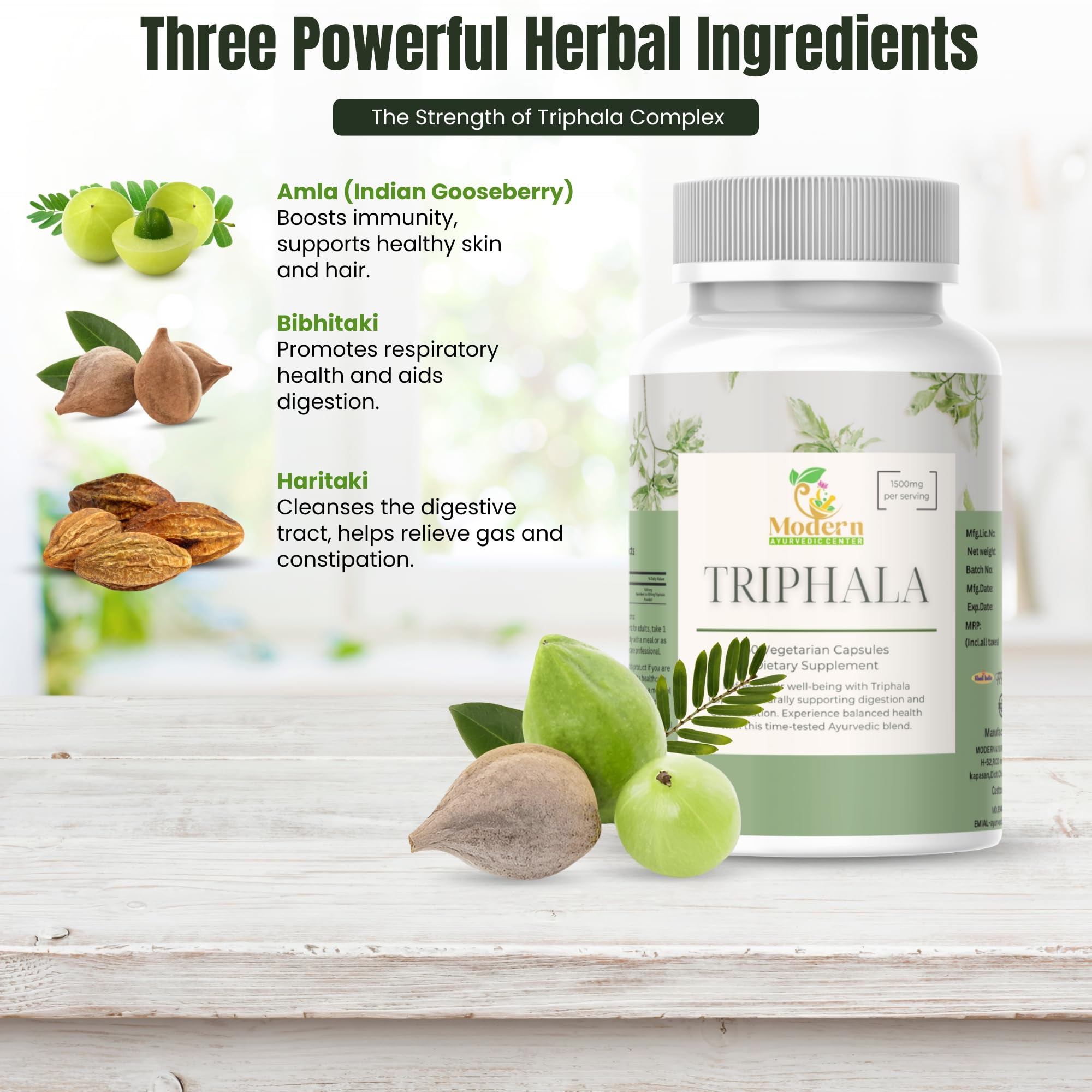 Triphala capsules for daily health