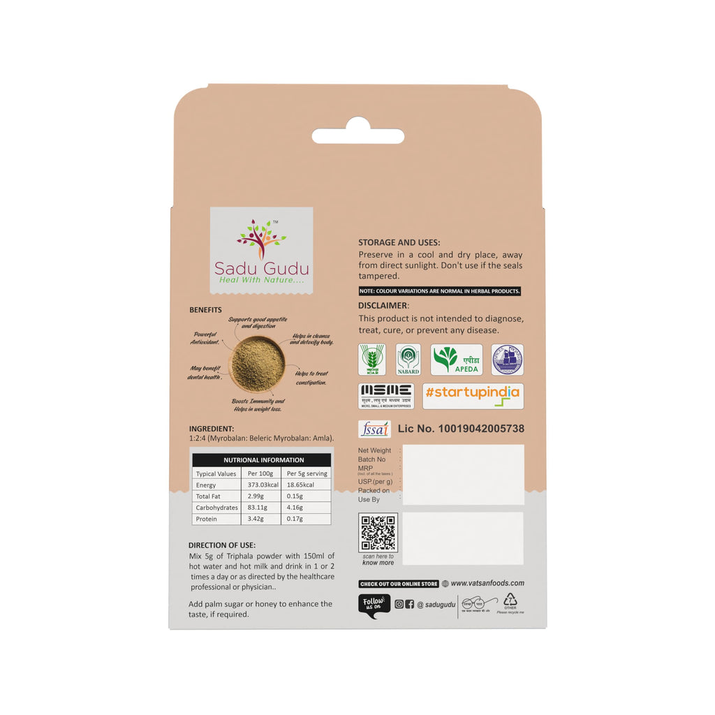 Triphala churna for weight management