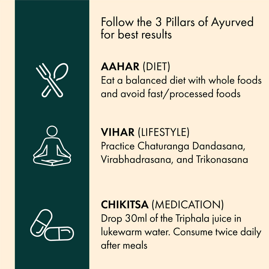 Triphala juice for improved digestion