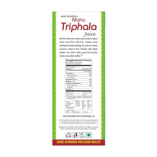 Triphala juice promotes healthy digestion