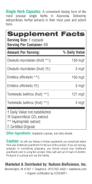 Triphala powder benefits in capsule form