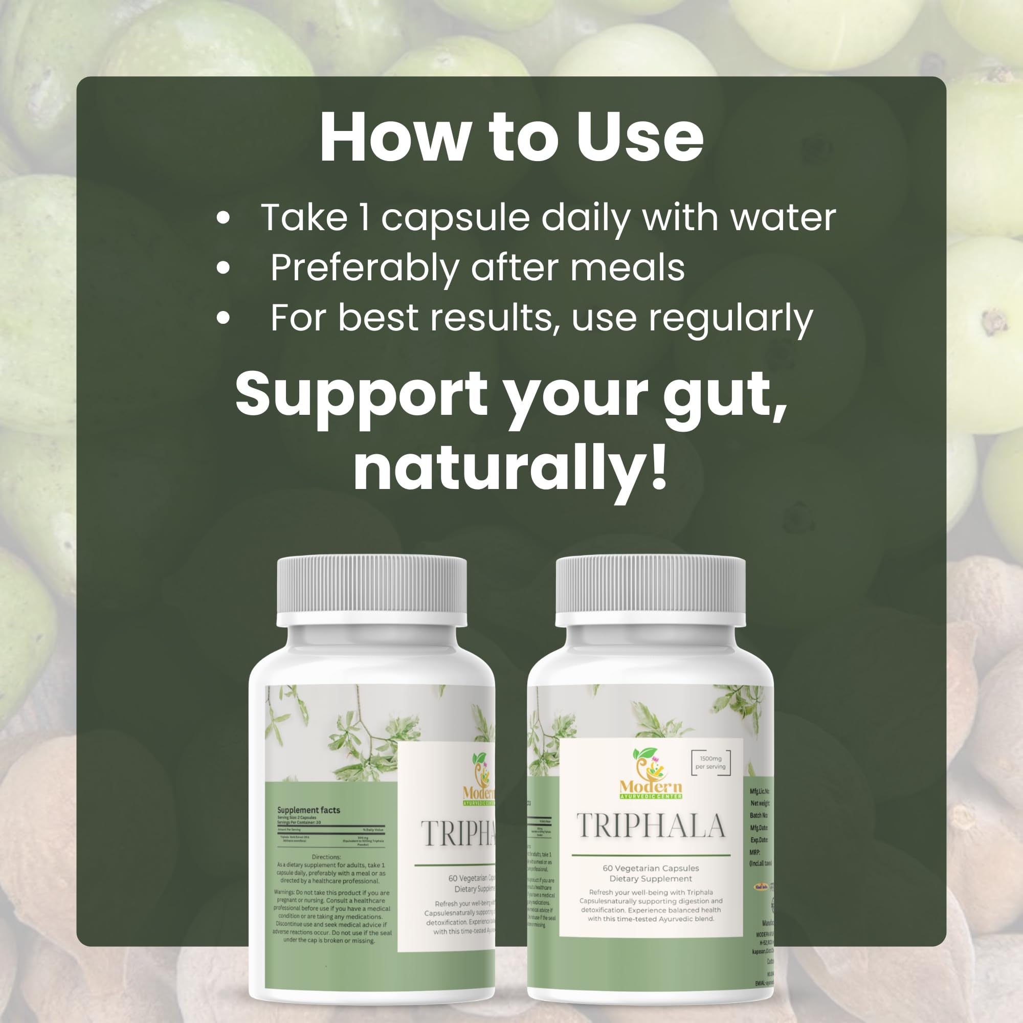 Triphala powder usage for wellness