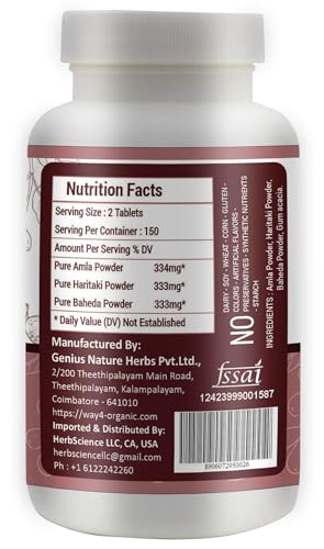 triphala tablets 5 month supply