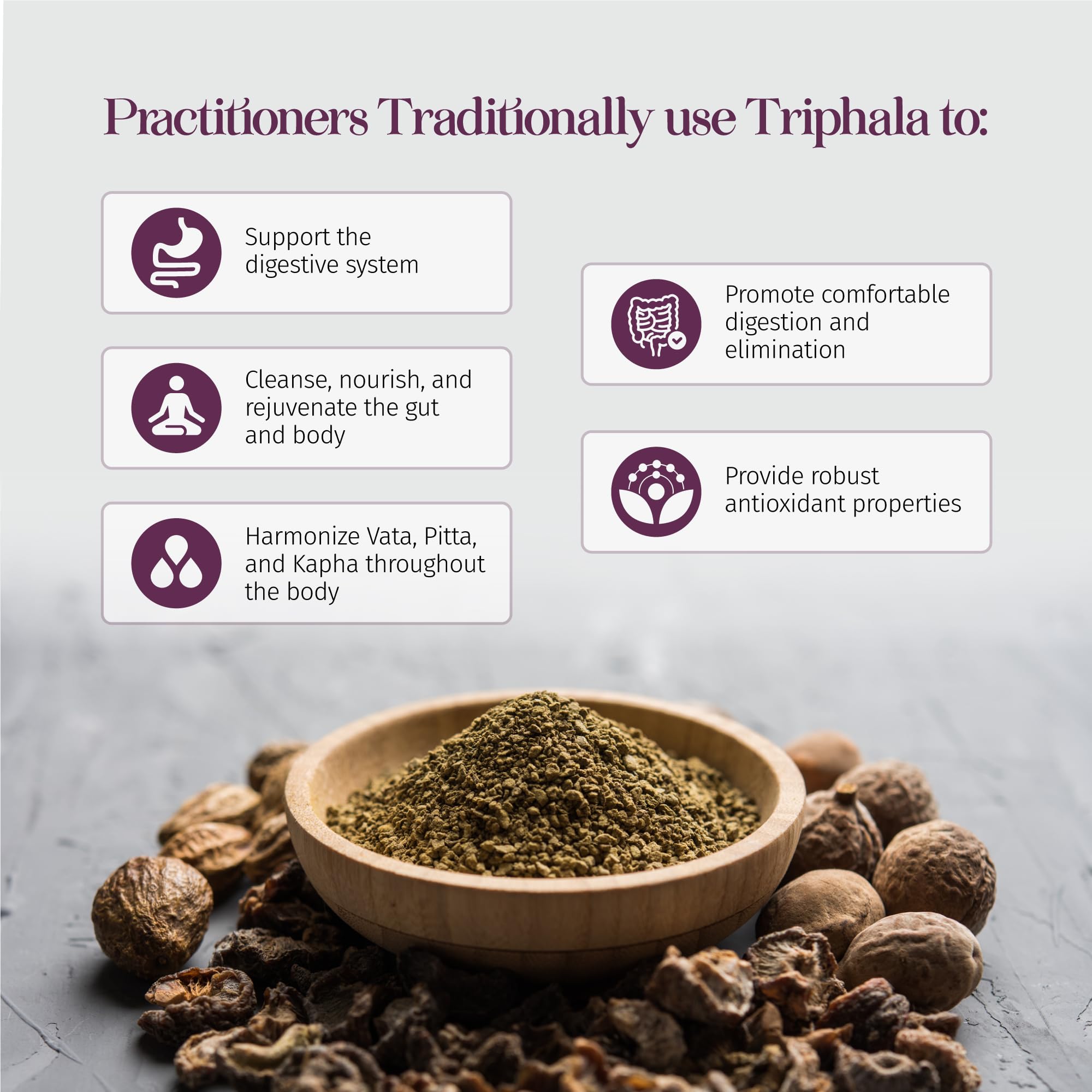 Triphala tablets for convenience
