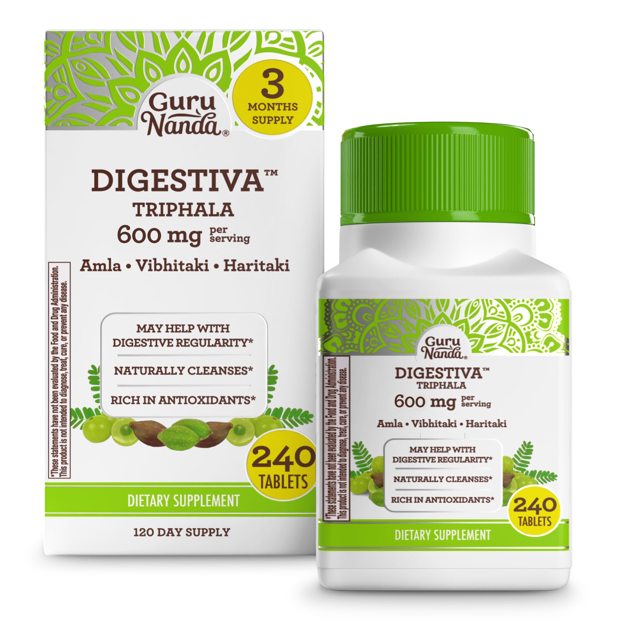 Triphala tablets for digestive health