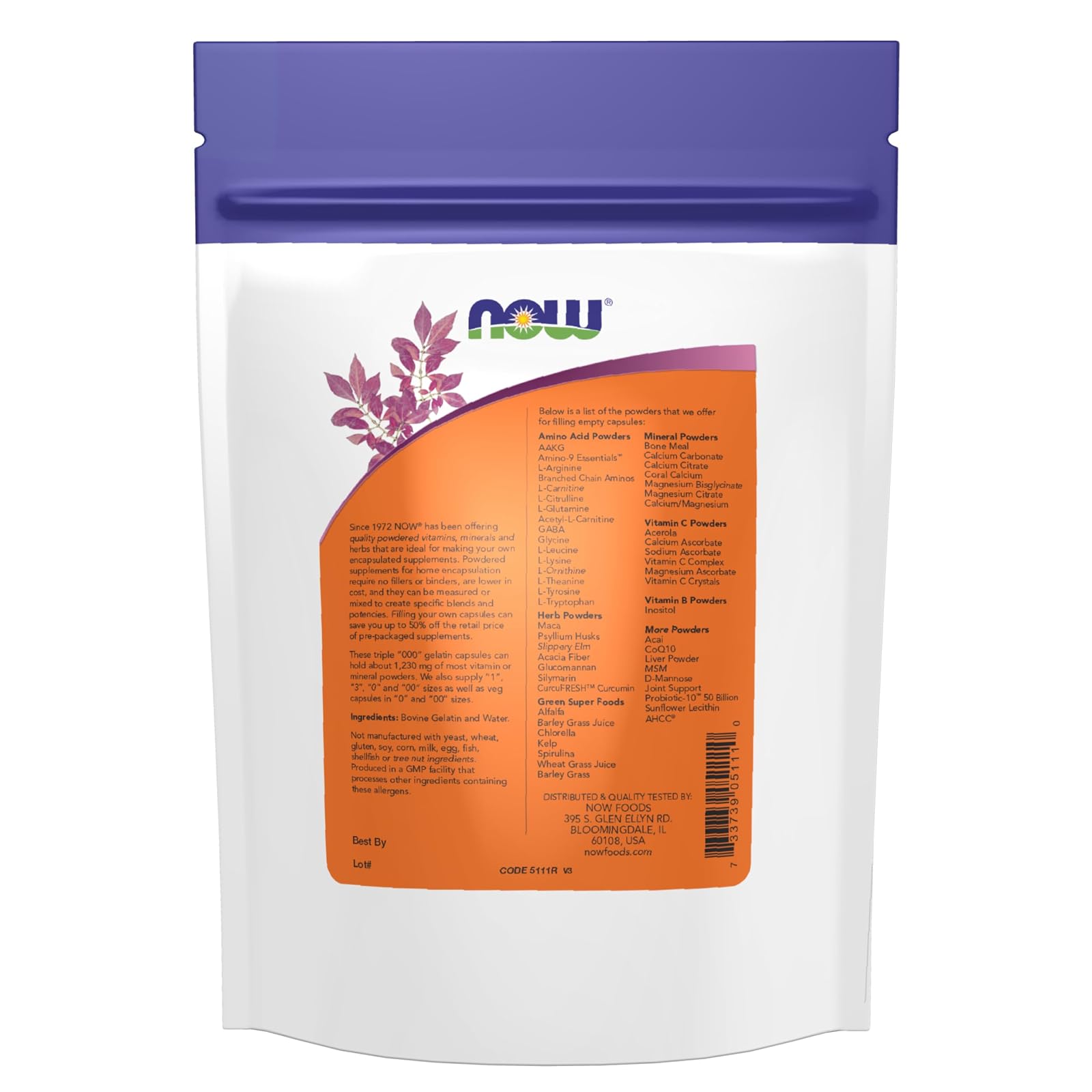 triple 000 size gelatin capsules for supplements