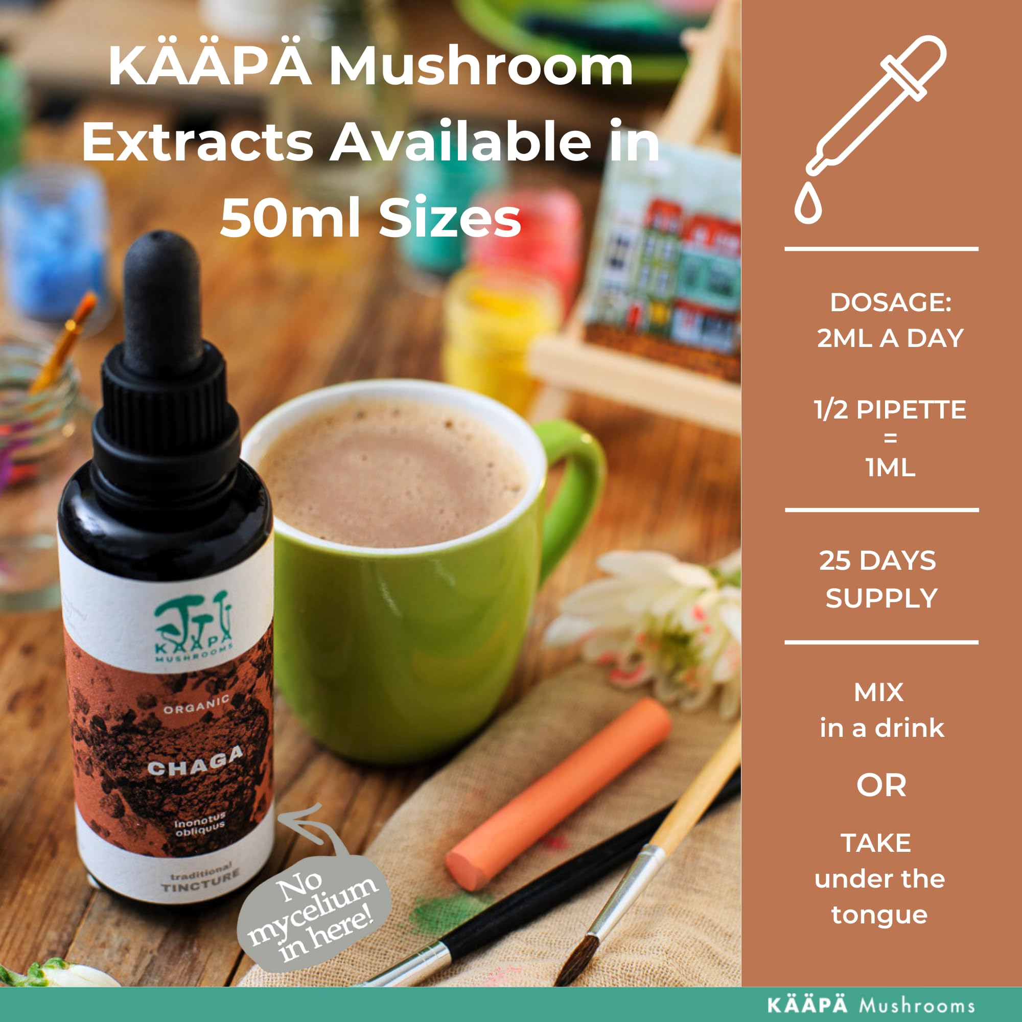 Triple extraction chaga mushroom tincture