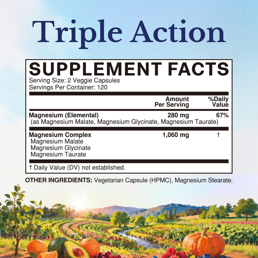Triple magnesium capsules for muscle health