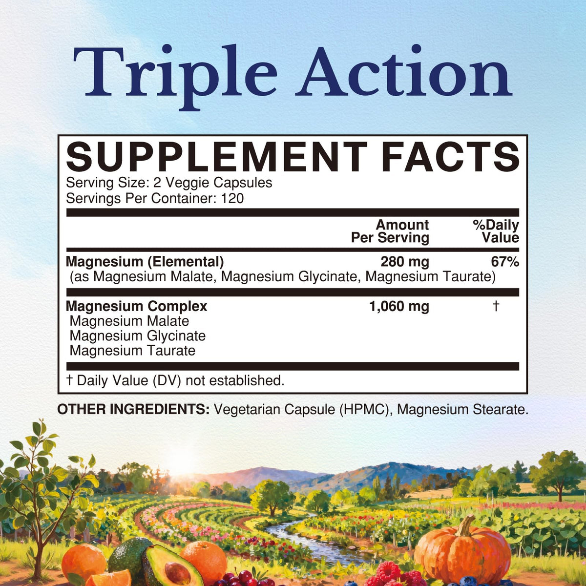 Triple magnesium capsules for muscle health
