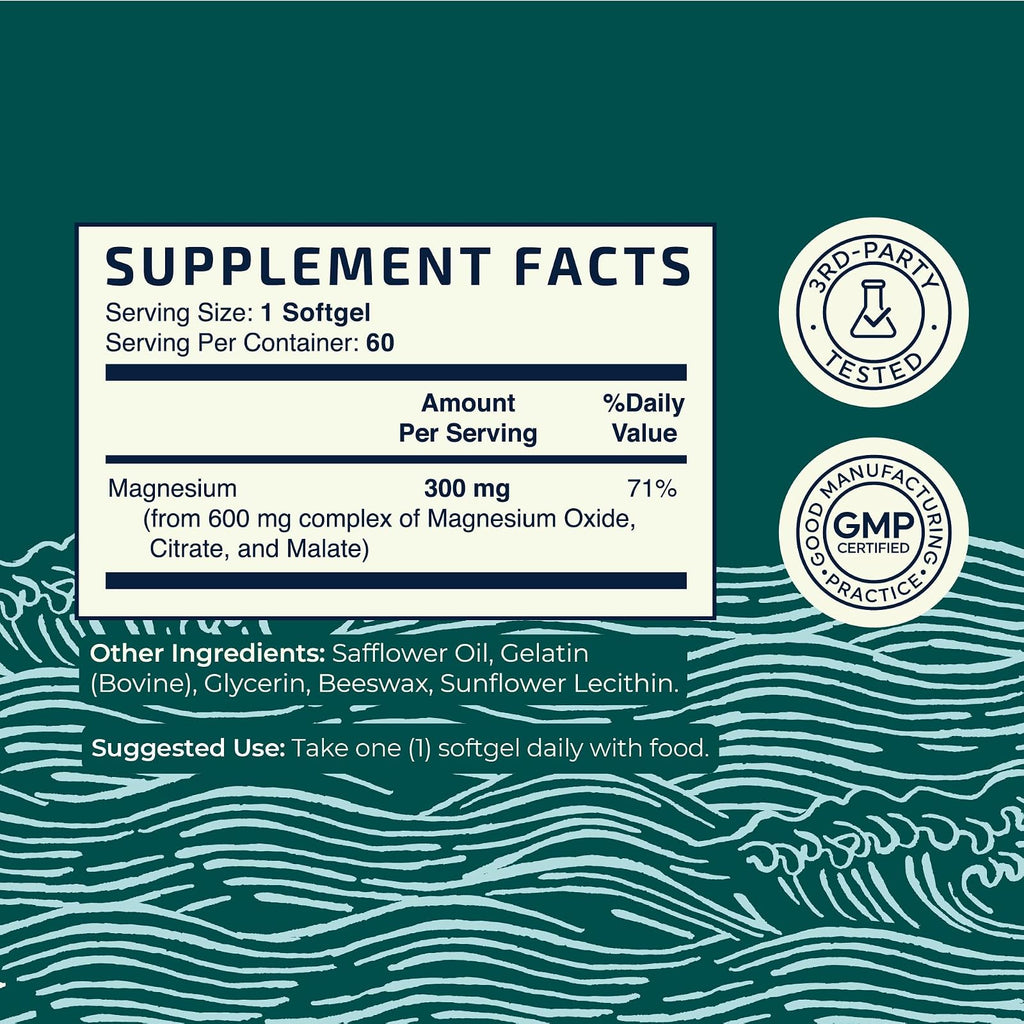 Triple magnesium supplement for daily wellness