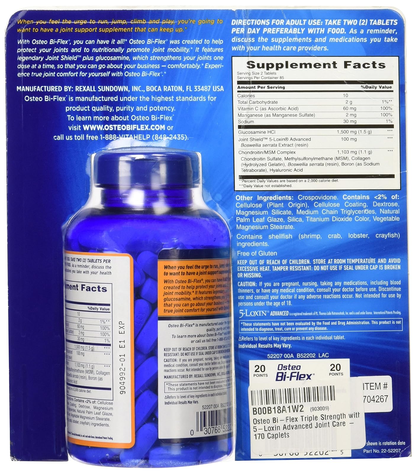 Triple strength glucosamine caplets for mobility