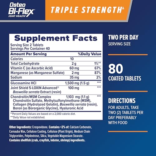 Triple strength glucosamine chondroitin tablets