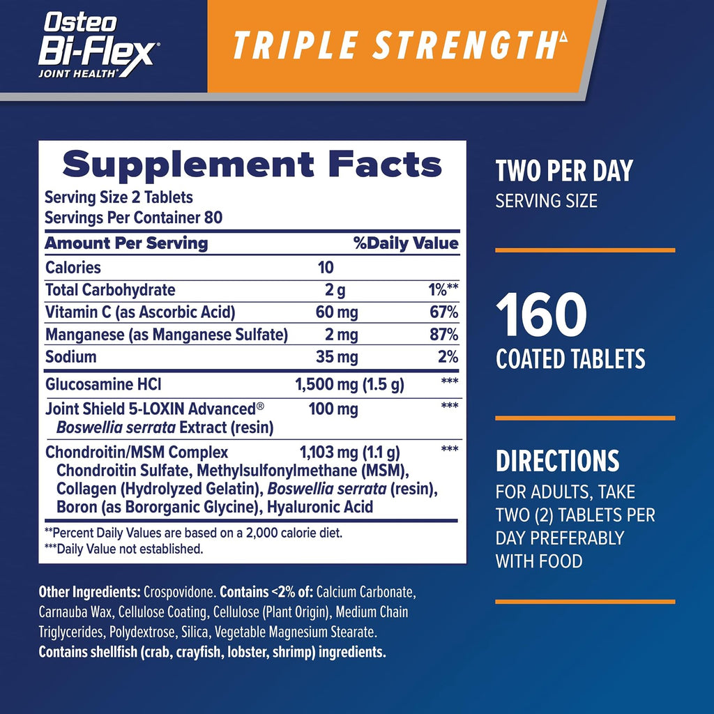 Triple strength glucosamine chondroitin tablets