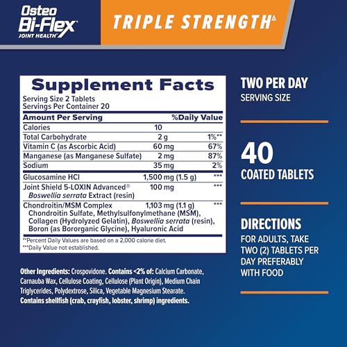Triple strength glucosamine chondroitin tablets