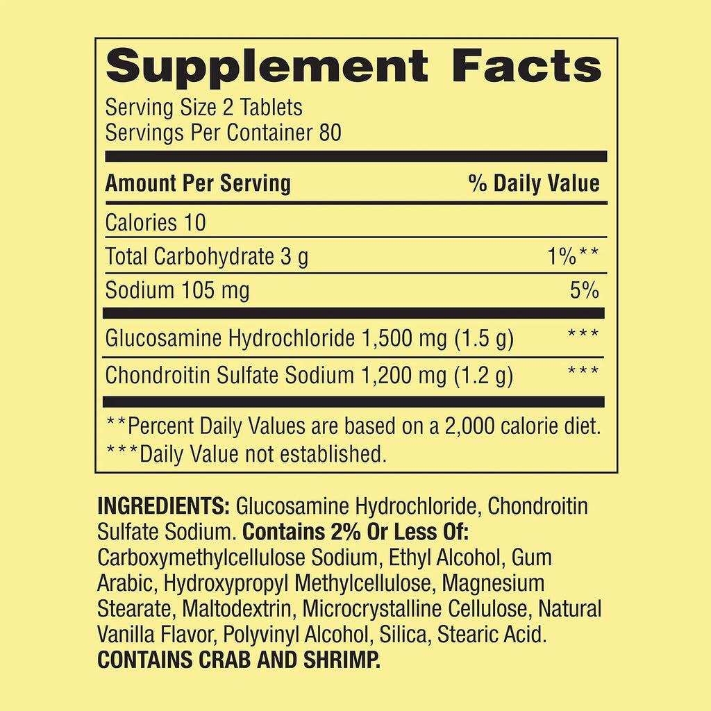 Triple strength joint support tablets