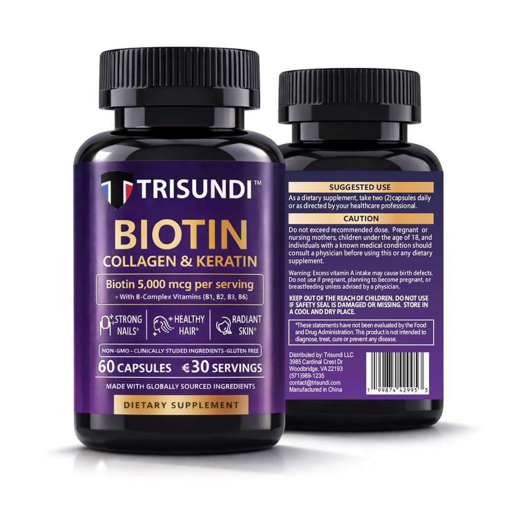 Trisundi Biotin 5000 mcg capsules