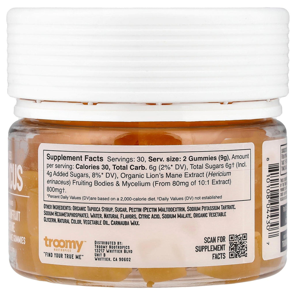 Troomy lion's mane brain support