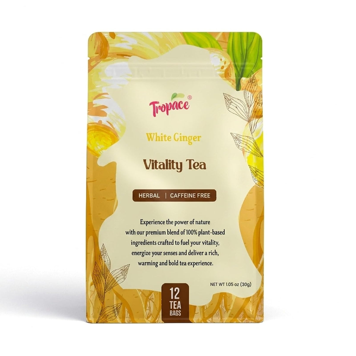 Tropace White Ginger herbal tea bags