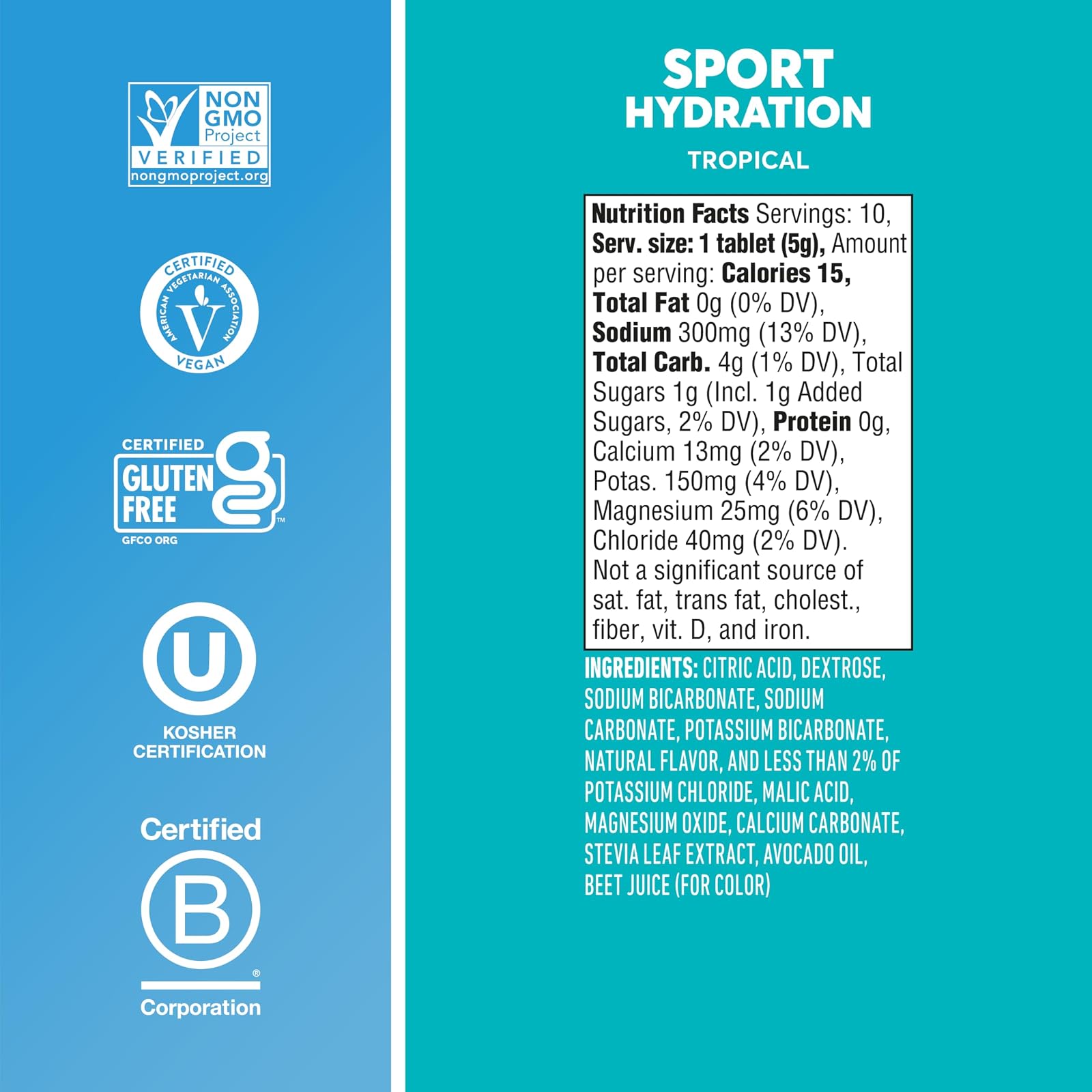 tropical flavour electrolyte tablets for hydration