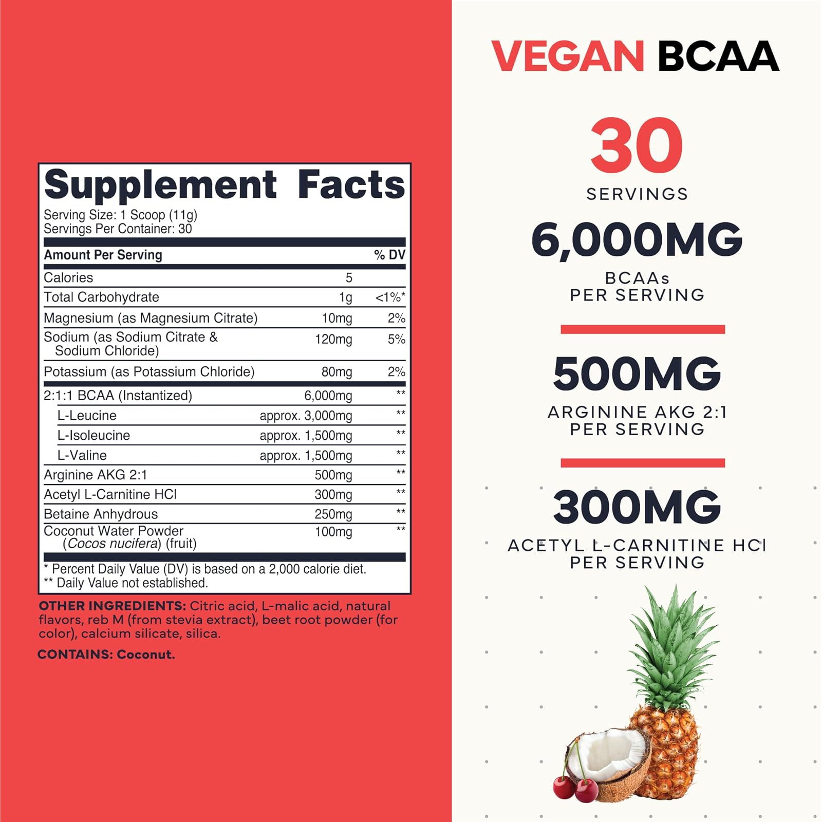 Tropical fruit punch BCAA supplement