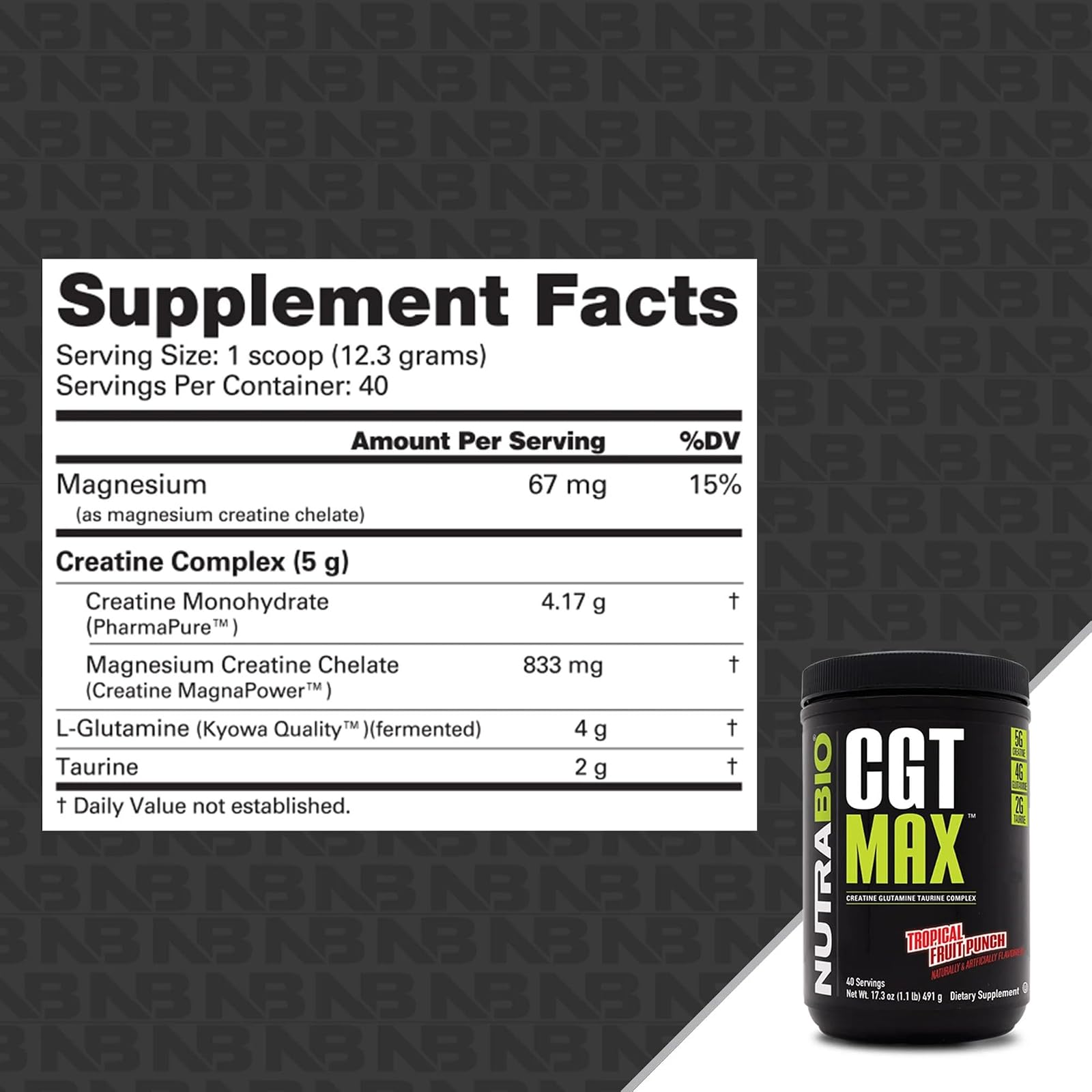 Tropical fruit punch creatine supplement