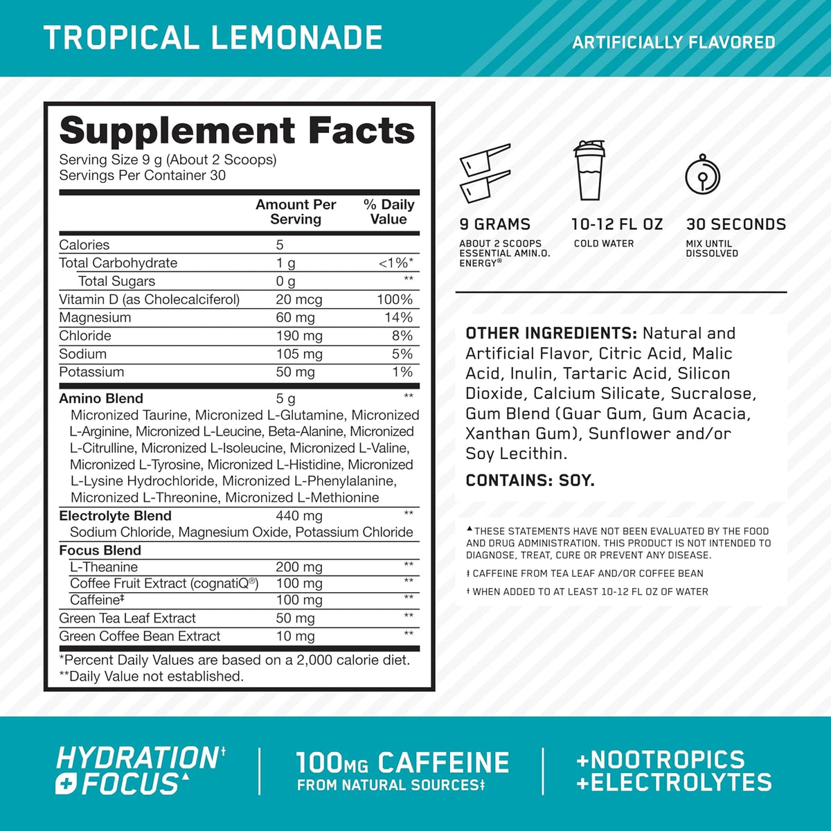 Tropical lemonade amino energy boost