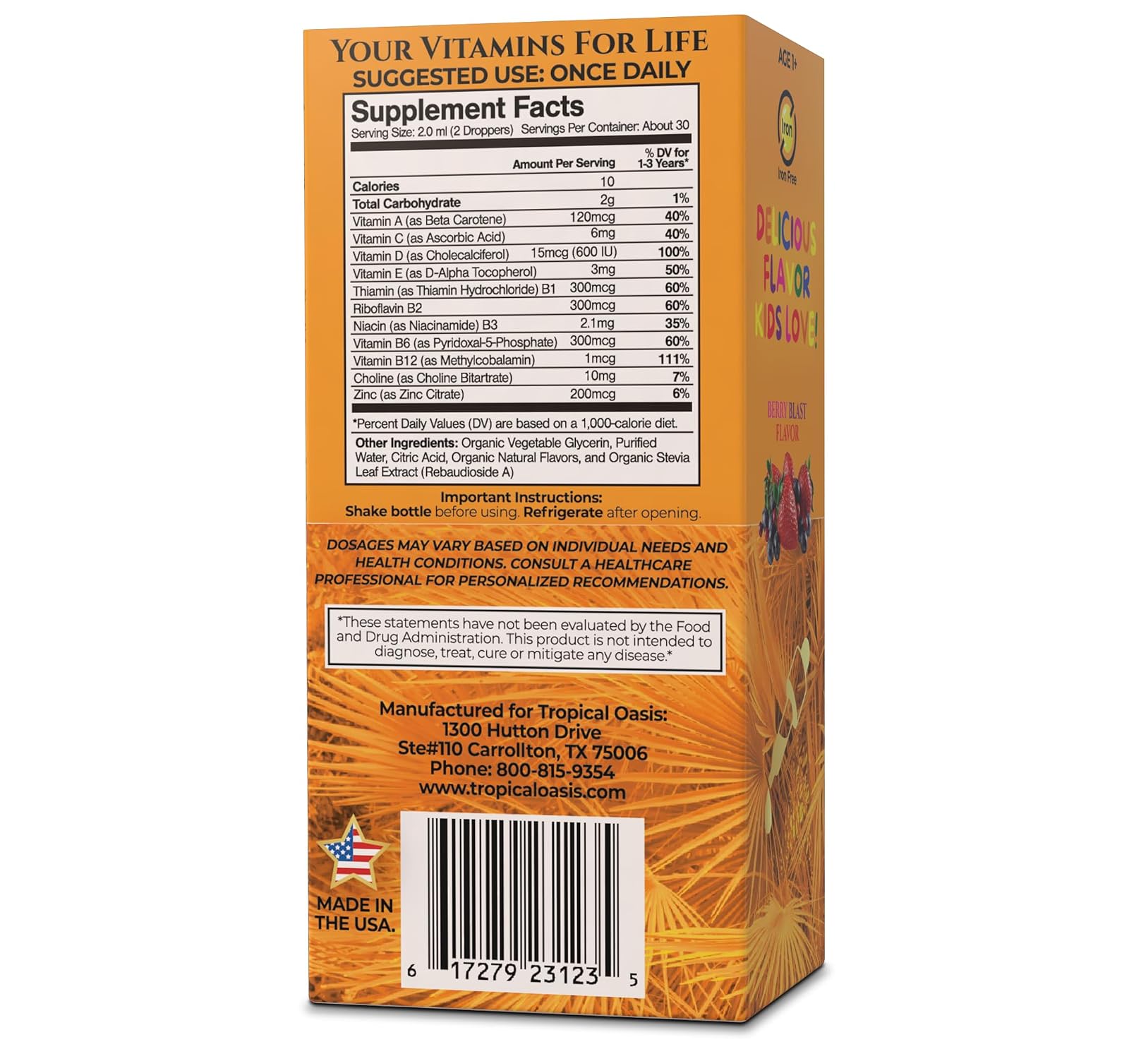 Tropical Oasis multivitamins for children