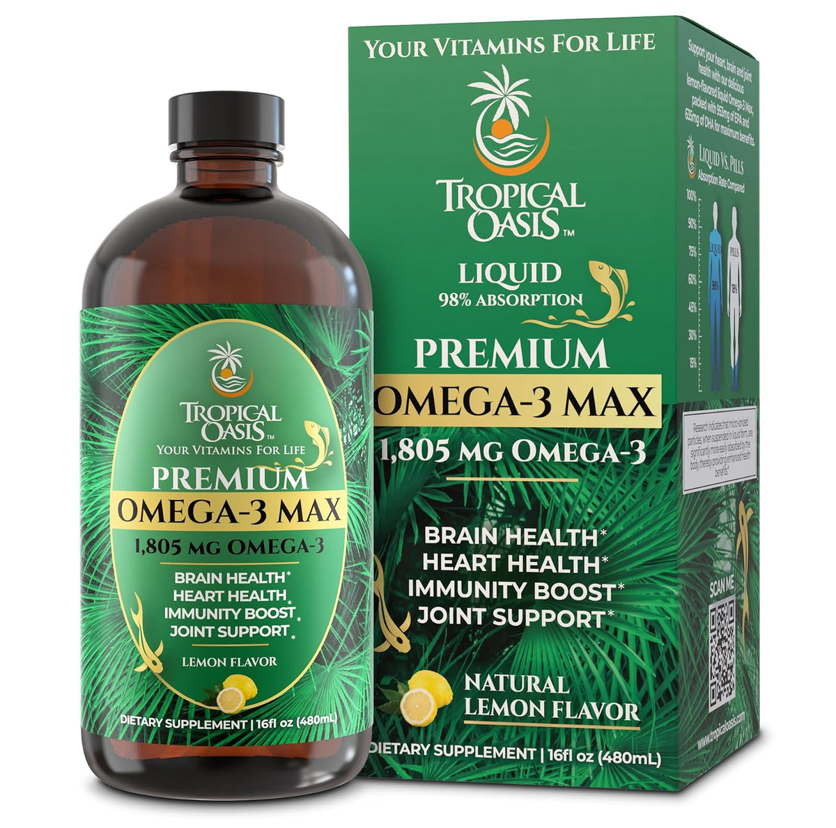 Tropical Oasis Omega-3 fish oil liquid