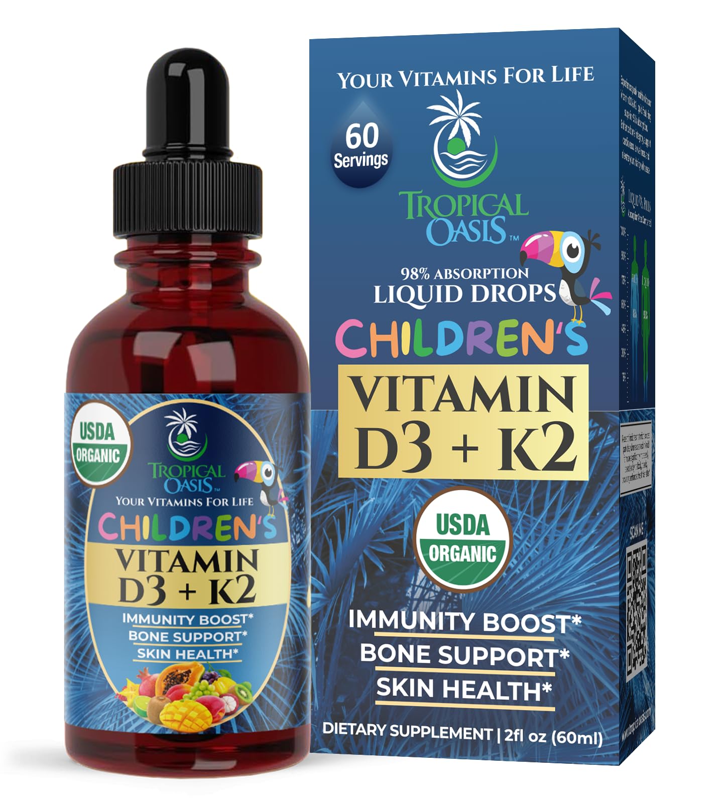 Tropical Oasis vitamin D3 K2 drops