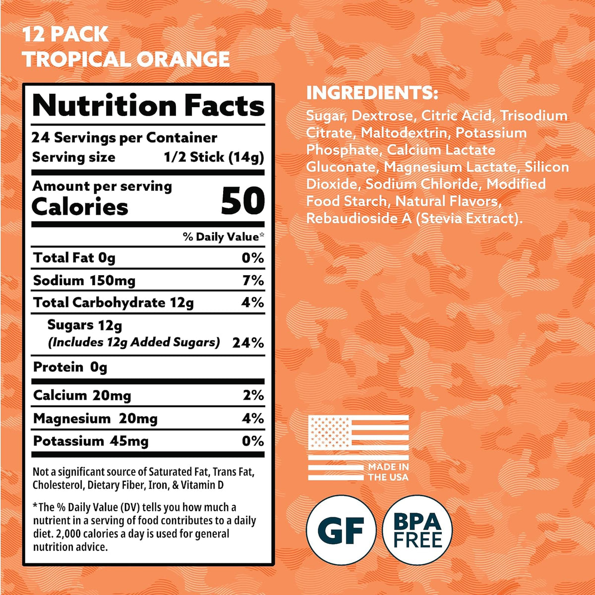 tropical orange sports drink mix