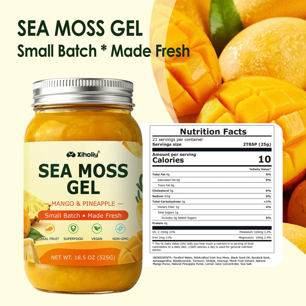 tropical pineapple sea moss gel